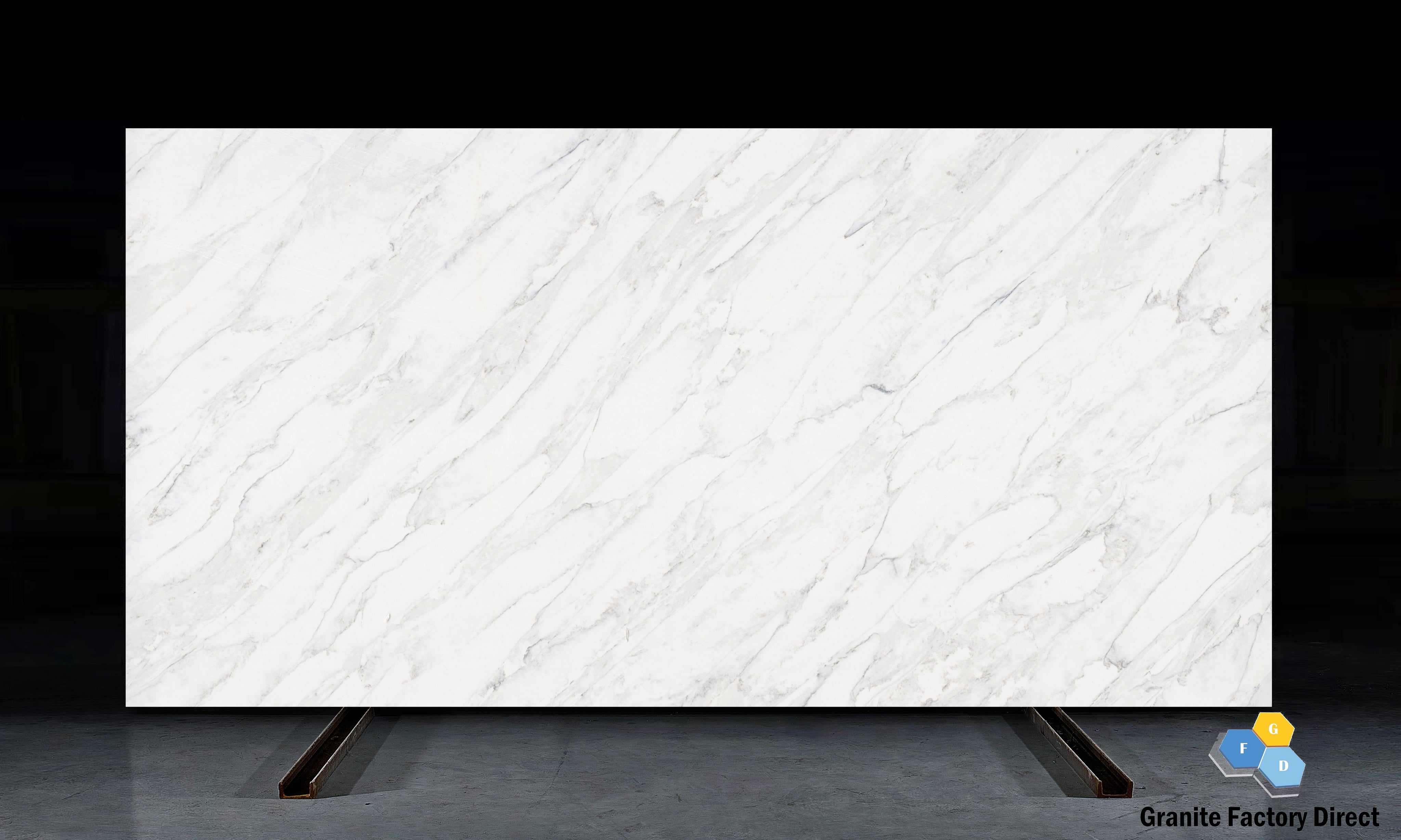 Calacatta White Quartz Countertop, Island, and Slab – Granite Factory ...