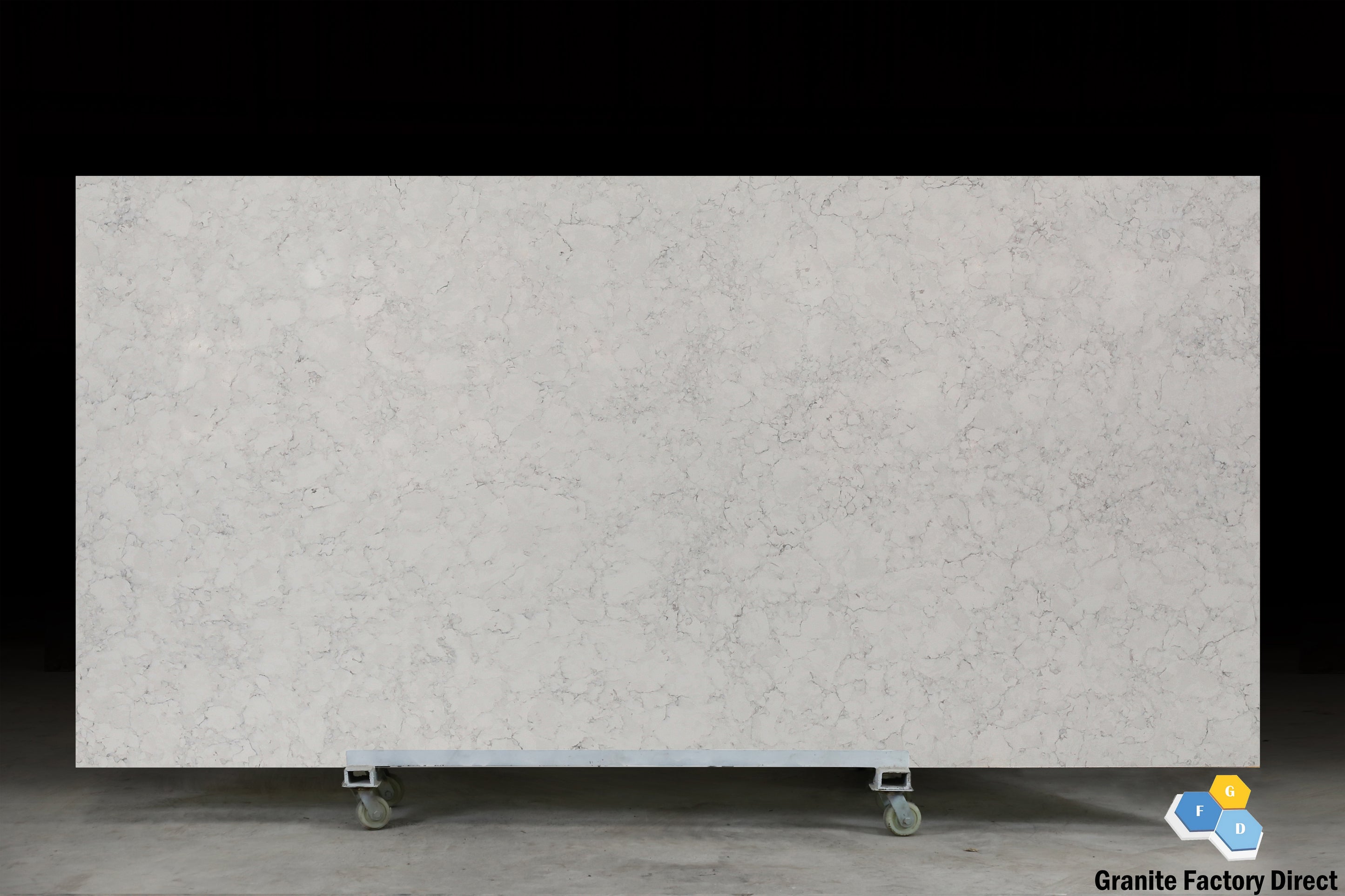 Alaska White Quartz Countertop, Island, and Slab – Granite Factory Direct