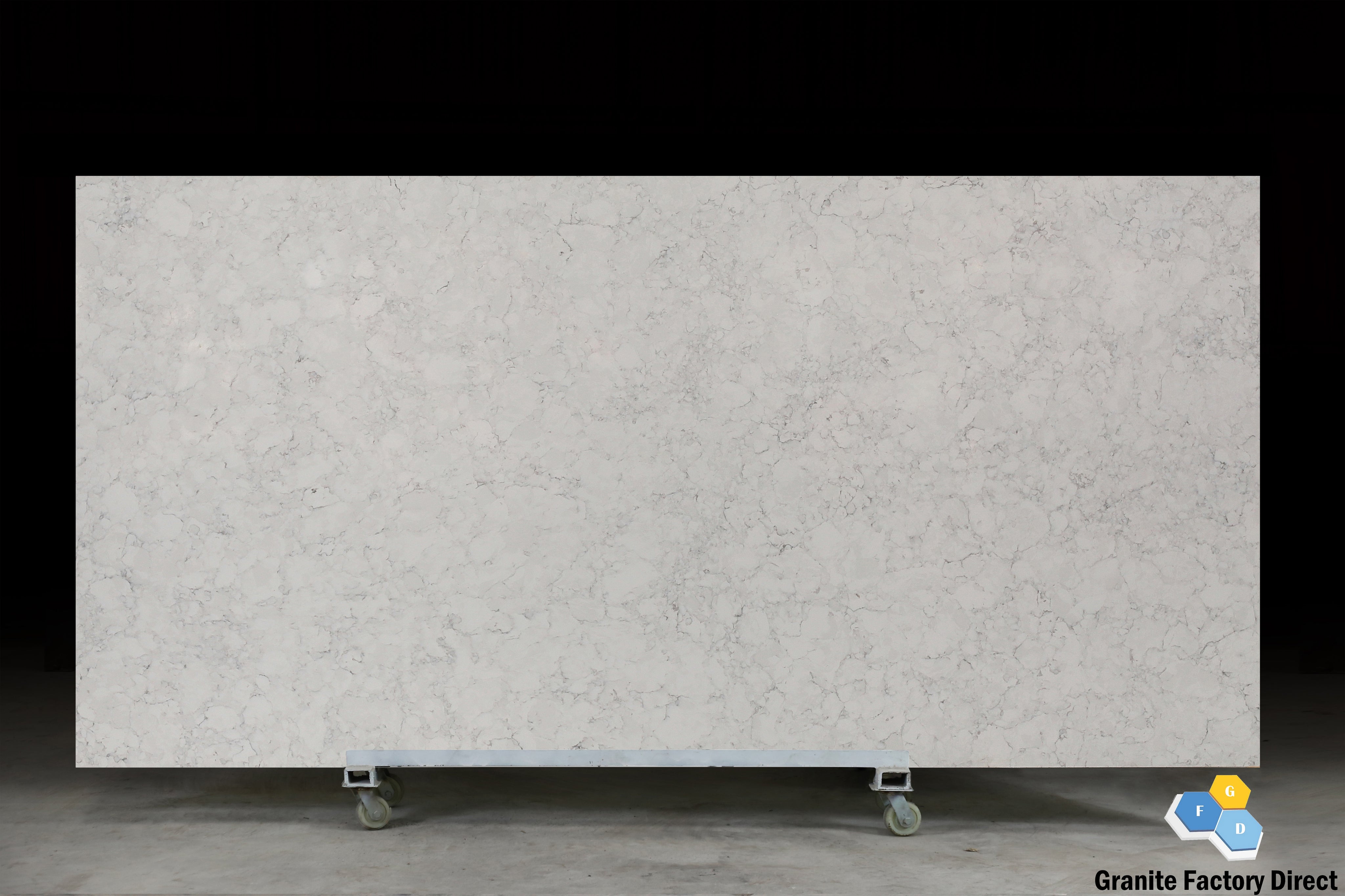 Alaska White Quartz Countertop, Island, and Slab – Granite Factory Direct