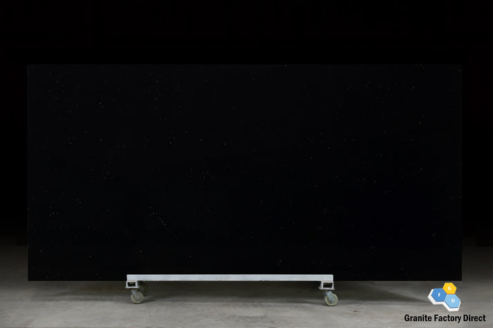 Crystal Black Quartz Countertop, Island, and Slab – Granite Factory Direct