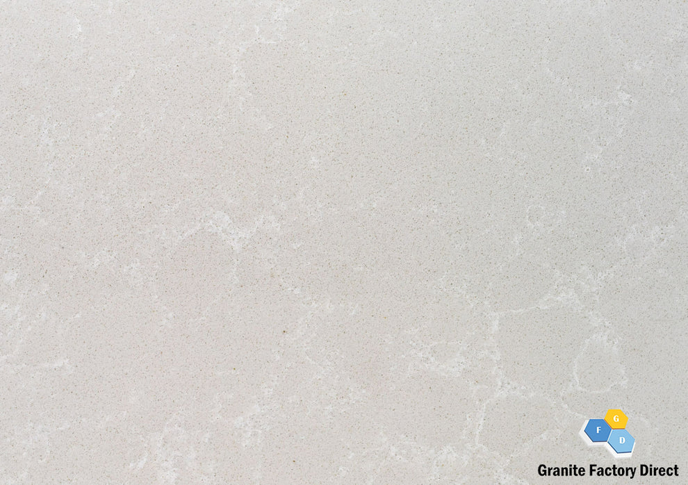 Luna White Quartz Countertop, Island, and Slab – Granite Factory Direct