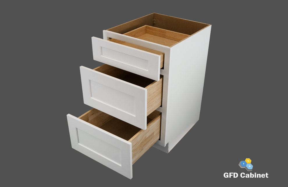 3db15 Shaker Style Base Cabinet With 3 Drawers 15 Wide Granite
