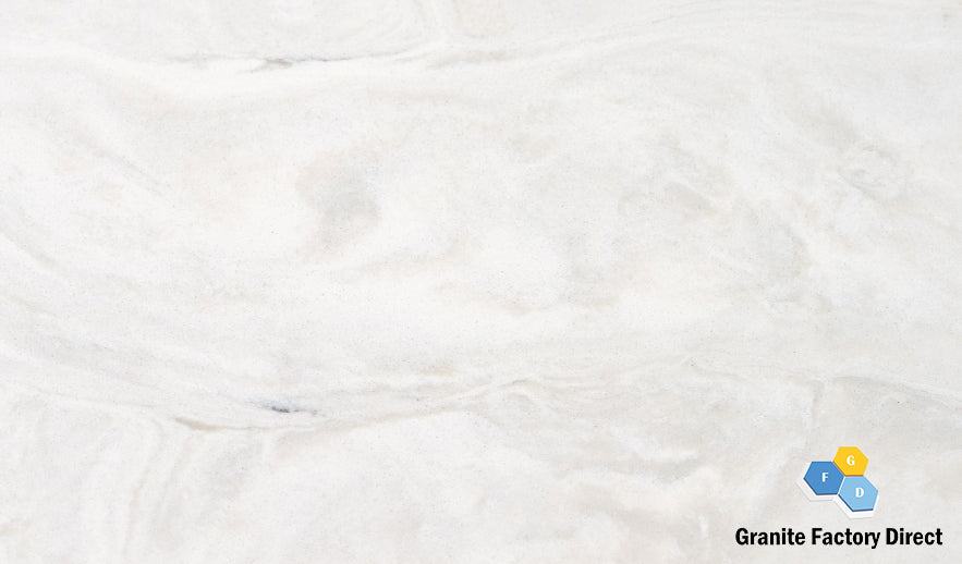 White Fusion Quartz Countertop, Island, and Slab – Granite Factory Direct